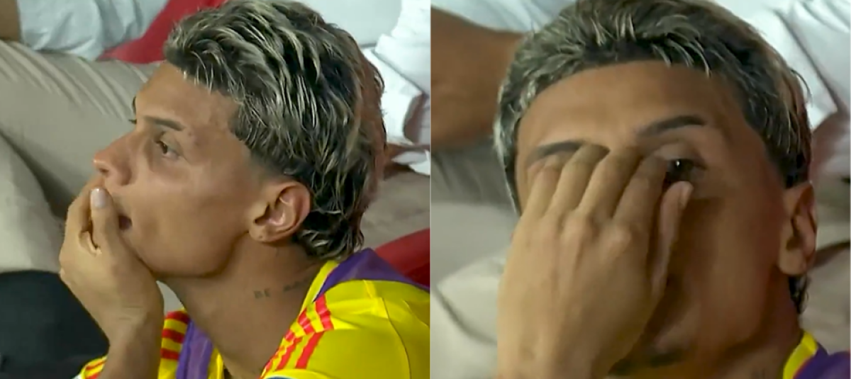 Las caras de decepción de Richard Ríos cuando veía la derrota de la ...