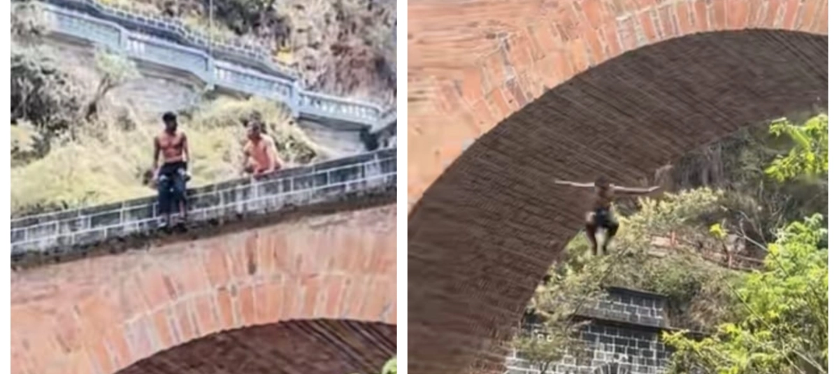 El temerario hombre que se arrojó desde un puente al río en pleno ...