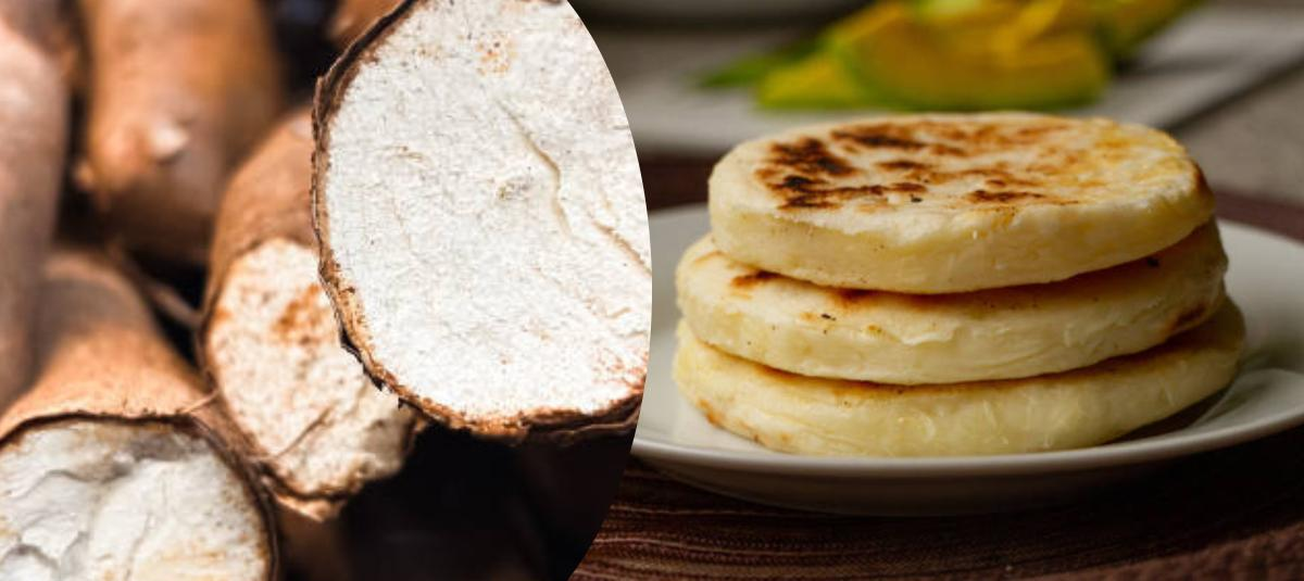 ¿Cómo hacer arepa de yuca rellena con carne molida?