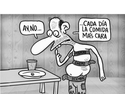 A apretarse más el cinturón - Caricatura de Matador