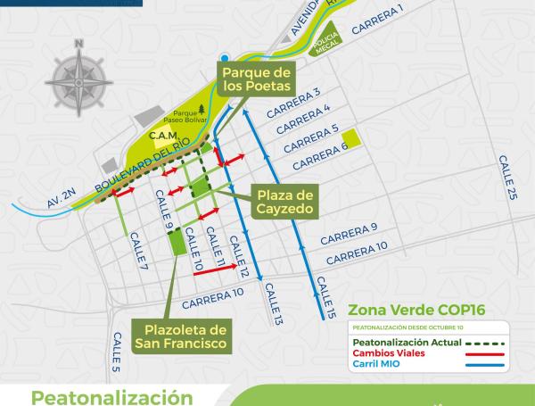 COP16: estas son las calles que se volverán peatonales dentro de la ...