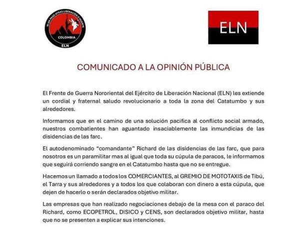 ¿Quién es alias Richard, el hombre que según el Eln los llevó a desatar ...
