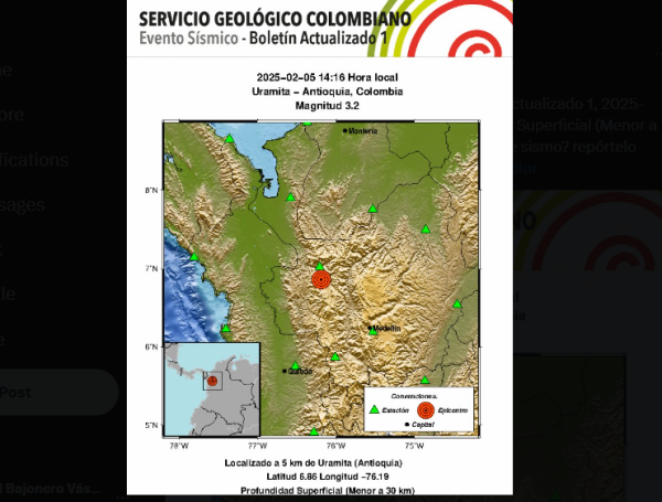 Temblor hoy en Colombia | Reportan seguidilla de tres sismos con ...