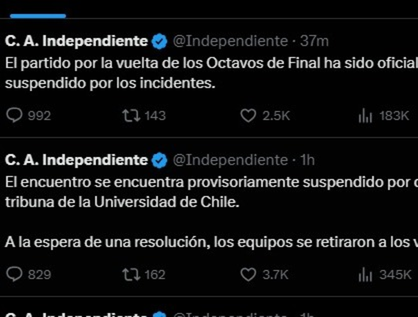 Graves incidentes en partido Independiente y U. de Chile: proyectiles ...