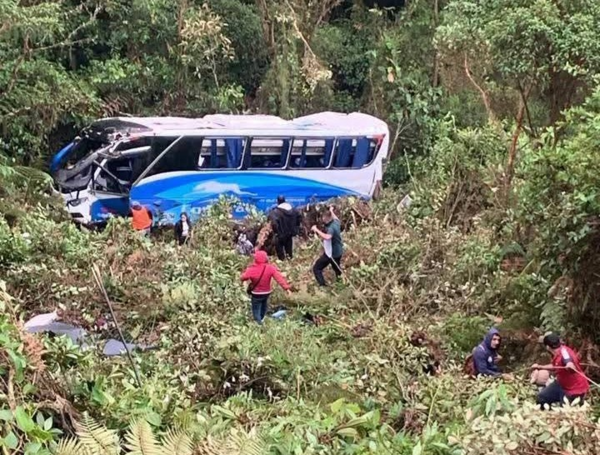 Video | Bus de Copetrán se fue al abismo y rodó varios metros en vía ...