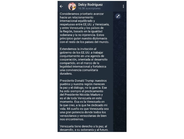 Delcy Rodríguez propone a Estados Unidos una agenda de cooperación 'en ...