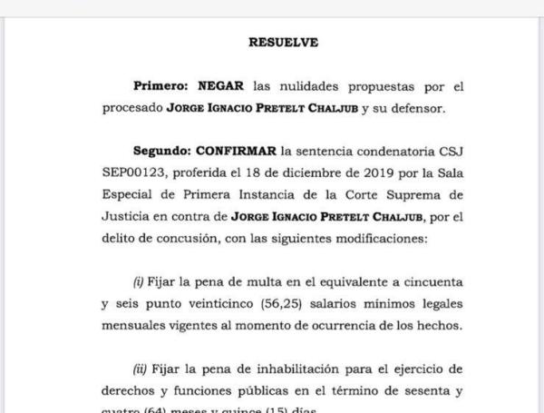 Jorge Pretelt: el escandaloso caso por el que condenaron al exmagistrado