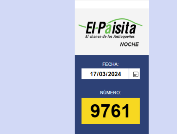 ¿Participó? Resultados de Paisita Día y Noche del domingo 17 de marzo ...