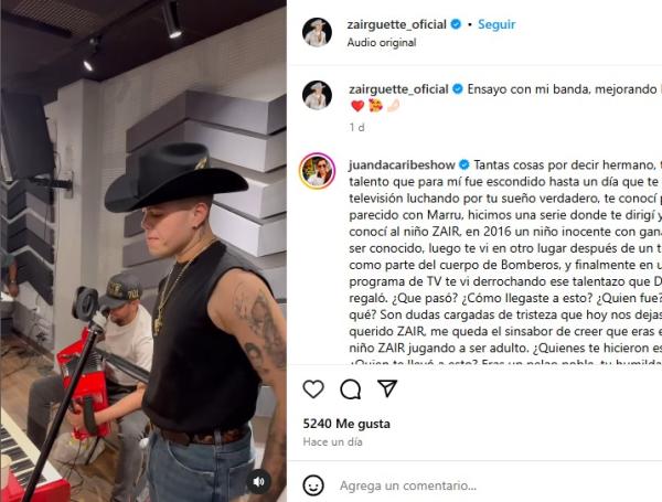 Las últimas publicaciones del cantante Zair Guette, quien fue asesinado ...