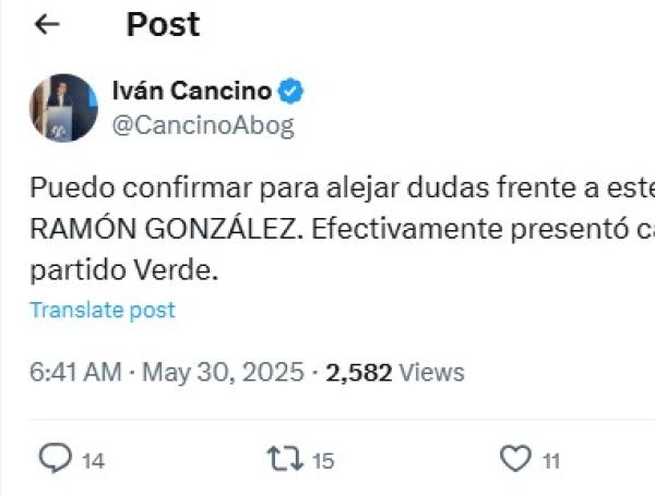 Carlos Ramón González renunció a la Alianza Verde tras la imputación de ...