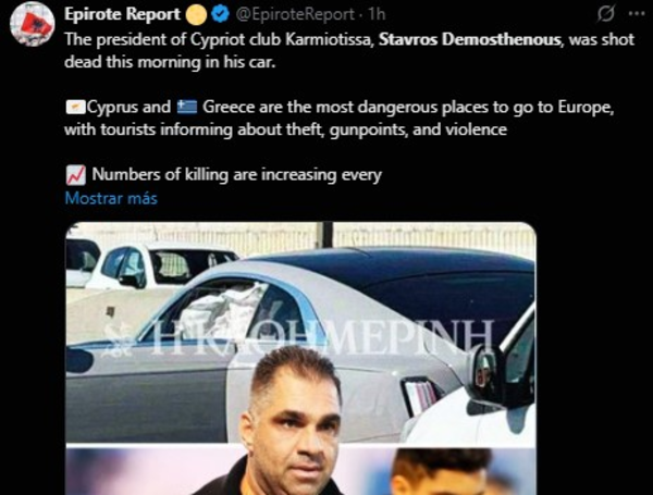 Asesinan a presidente de equipo de fútbol de Chipre: Stavros Demosthenous