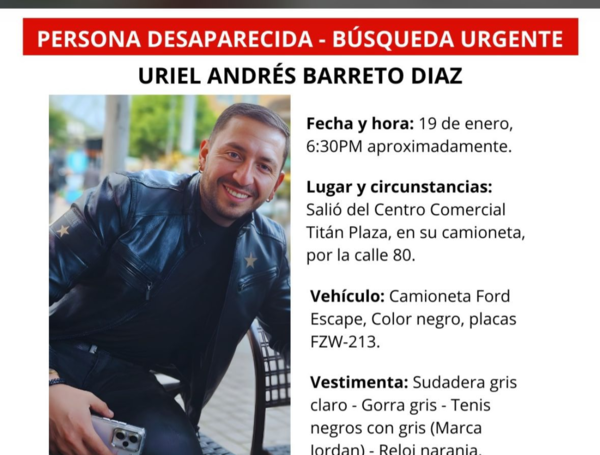 Desaparición de Uriel Andrés Barreto Díaz activa búsqueda urgente tras ...