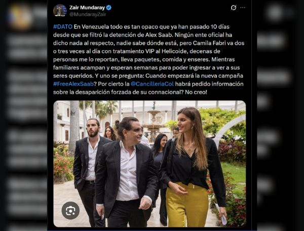 Crece la presión contra Alex Saab en Venezuela: Camilla Fabri, esposa ...