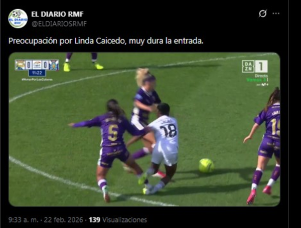 Linda Caicedo enciende las alarmas: recibió fuerte patada y salió ...