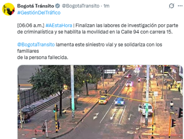 Grave accidente en la calle 94, en el norte de Bogotá, que involucró ...