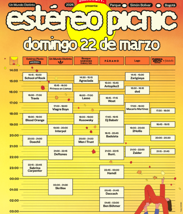 Estos son los horarios oficiales del Festival Estéreo Picnic 2026: ¿a ...