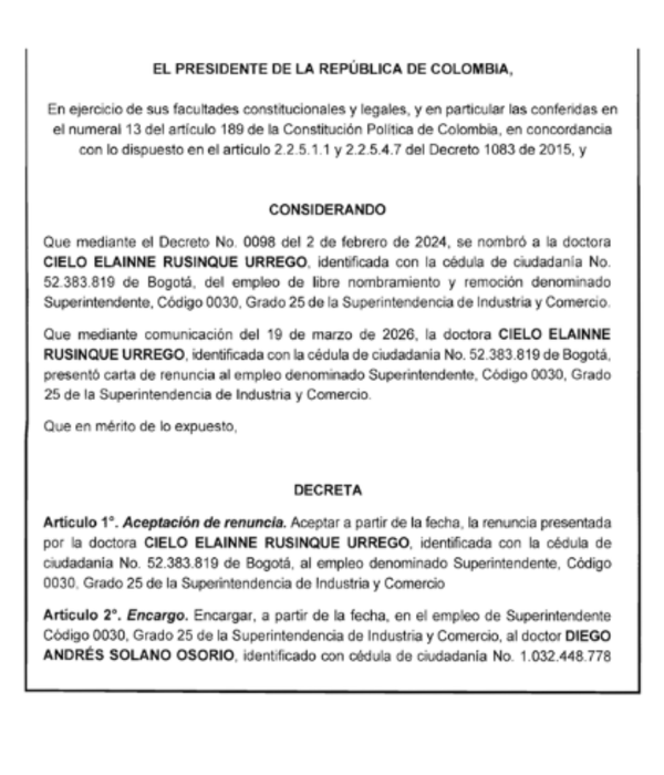 Presidencia publica hoja de vida de Cielo Rusinque para ocupar ...