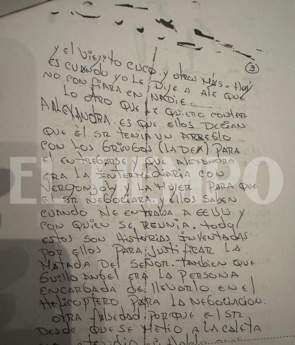 Esta es la carta secreta de alias Gordo Pepe que reconstruye el ...
