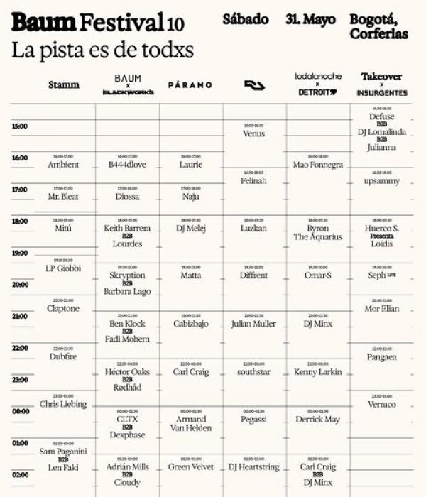 Baum Festival celebra su décima edición en Bogotá: este es el cartel de ...