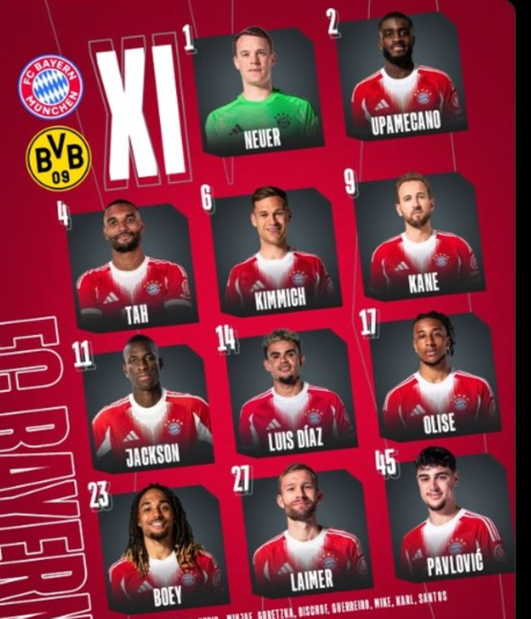 Luis Díaz es titular en el Bayern Múnich vs. Borussia Dortmund, clásico ...