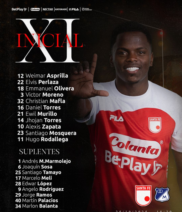 Santa Fe vs. Millonarios EN VIVO Liga BetPlay 2025 minuto a minuto