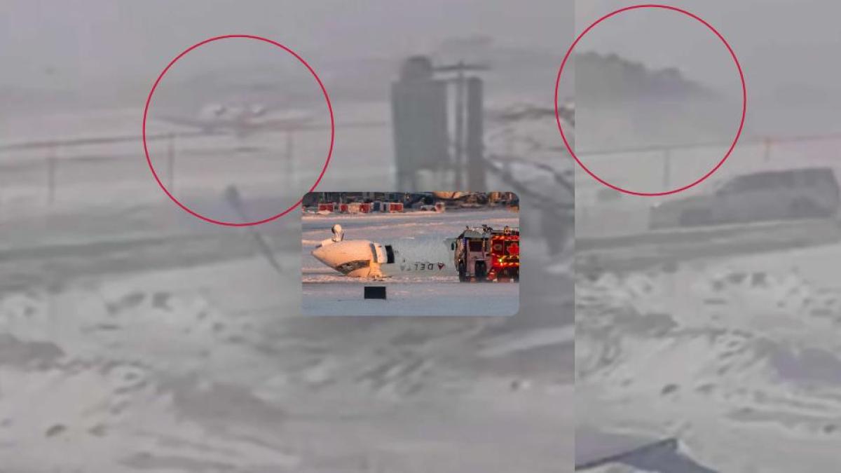 Video | Momento exacto cuando se volcó avión en Toronto: se revela ...