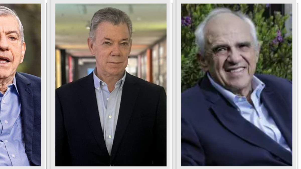 Expresidentes César Gaviria, Juan Manuel Santos y Ernesto Samper ...