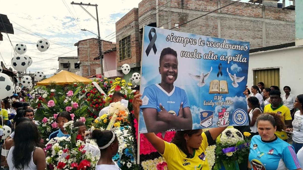 Así fue el entierro de la futbolista Leidy Asprilla en el Valle