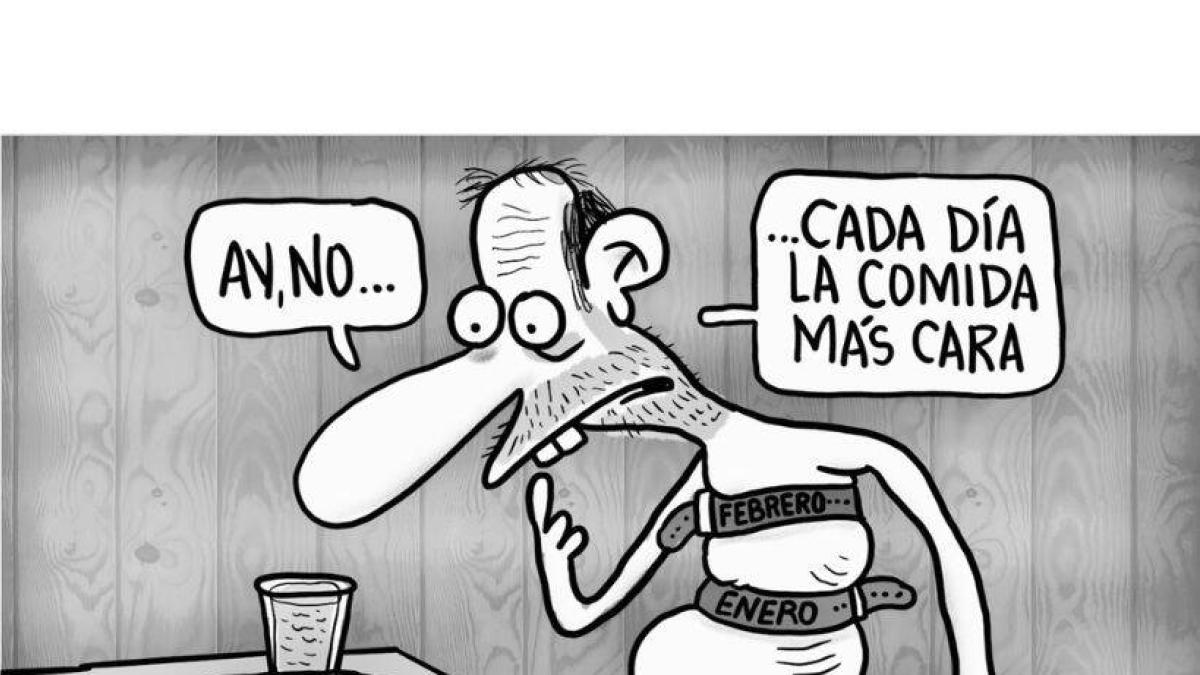 A apretarse más el cinturón - Caricatura de Matador