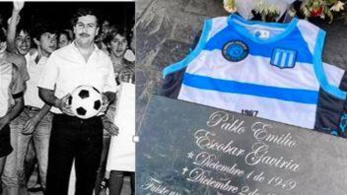 Insólito: el homenaje de los hinchas de Racing a Pablo Escobar