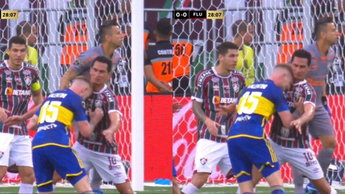 Final Copa Libertadores: cabezazo de Nicolás Valentini, de Boca, a Ganso