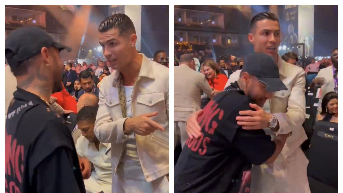Cristiano Ronaldo y Neymar se cruzaron en la velada de boxeo entre ...
