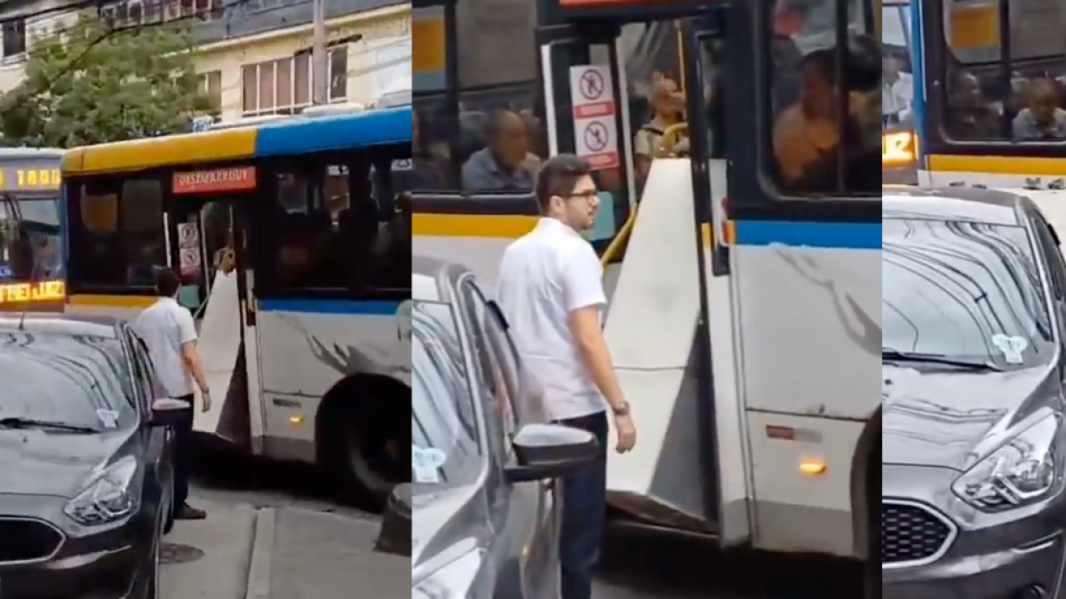 Video | Pasajero intentó meter una nevera en un bus lleno de gente e ...