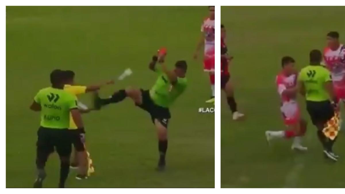 Árbitro se defiende de agresión con patada voladora de karate en ...