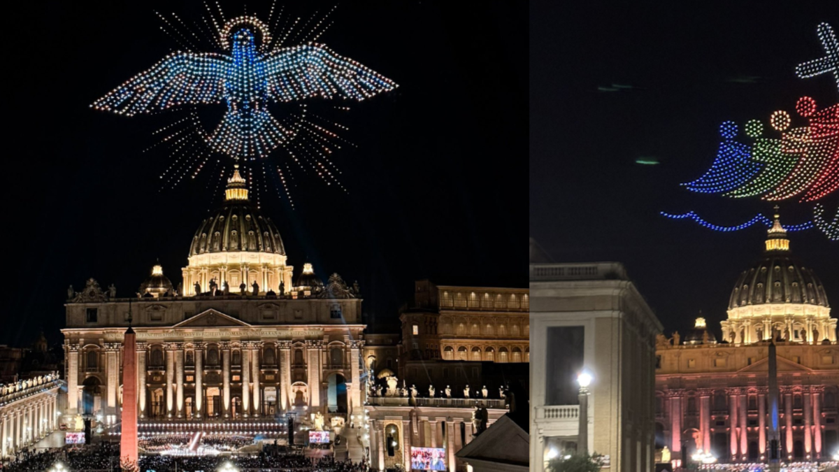 El Vaticano se iluminó con un espectáculo de drones en el concierto ...