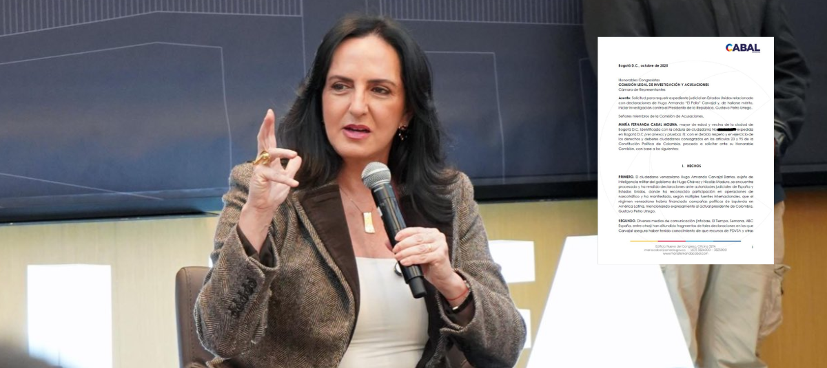 María Fernanda Cabal solicitó a la Comisión de Acusaciones requerir a ...